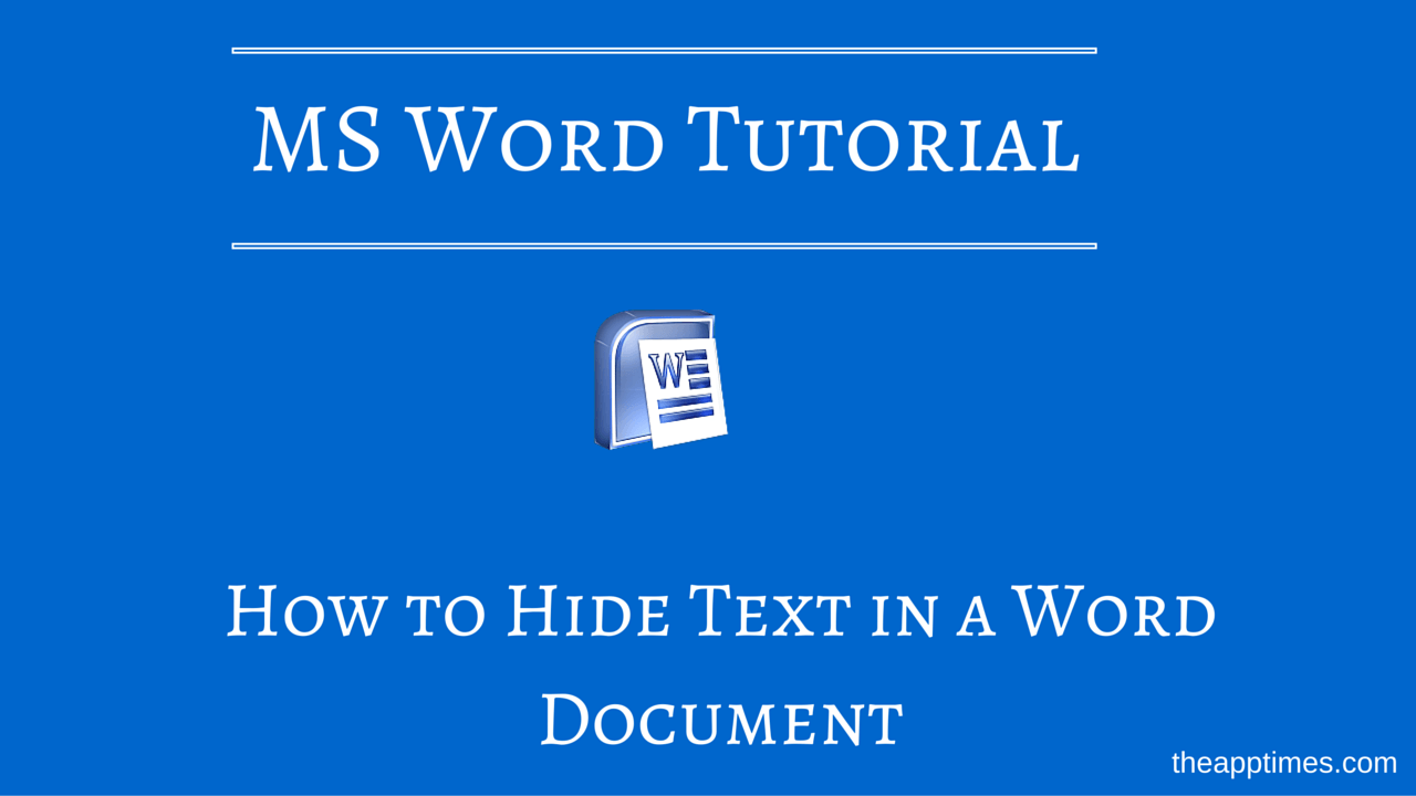 Hide Text In A Word Document How To 