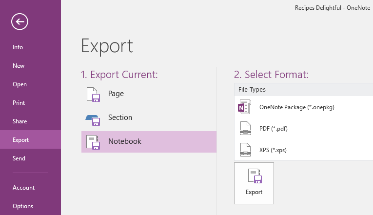 Share OneNote Files In Other Formats Such As PDF How To 
