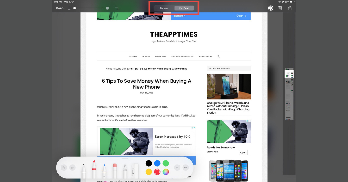 How to Take Screenshots of Entire Web Pages on Your iPad