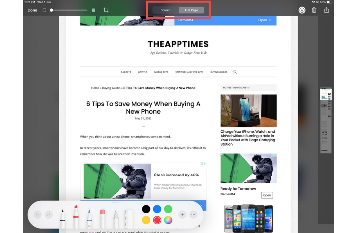 How to Take Screenshots of Entire Web Pages on Your iPad